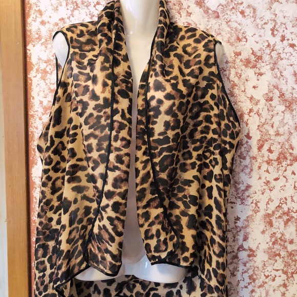 Jackets & Coats | Vest Leopard Print Great Addition To Wardrobe Light ...